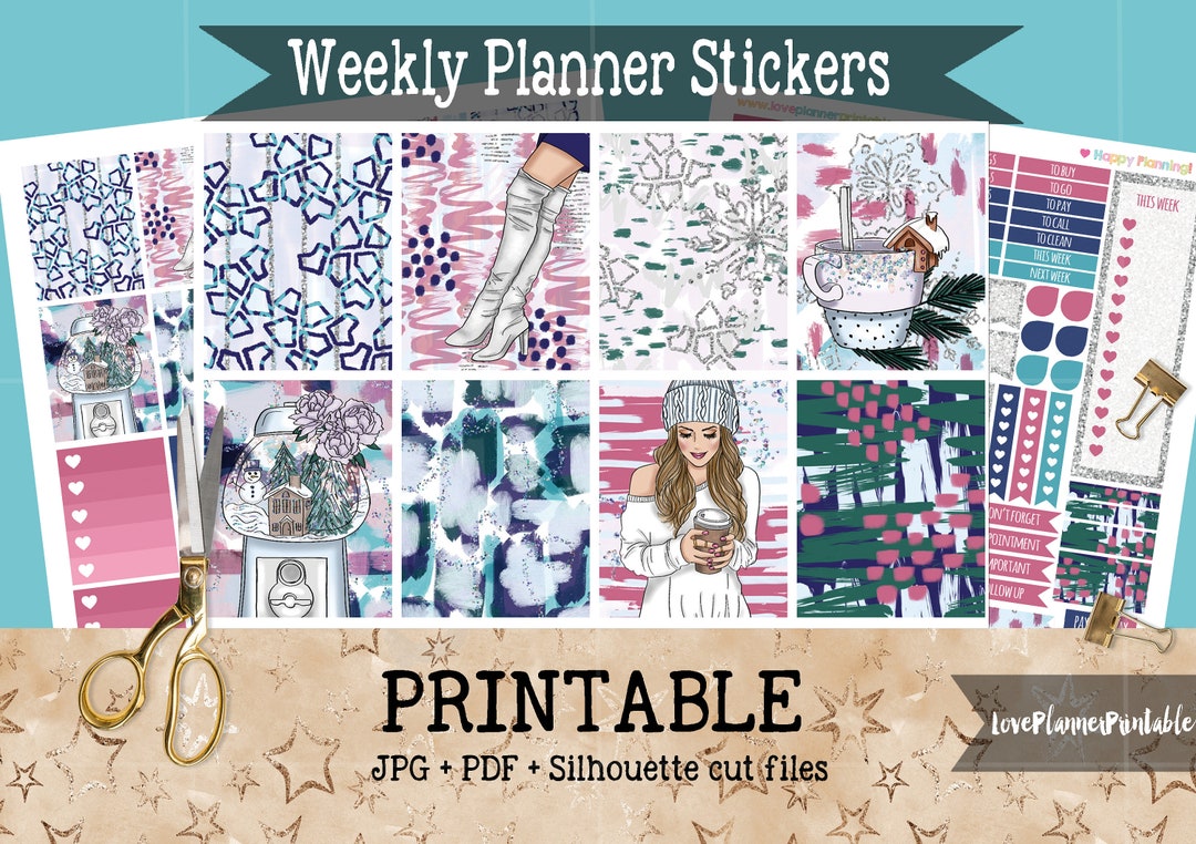 Cozy Winter Printable Planner Stickers Weekly Stickers for Erin Condren ...