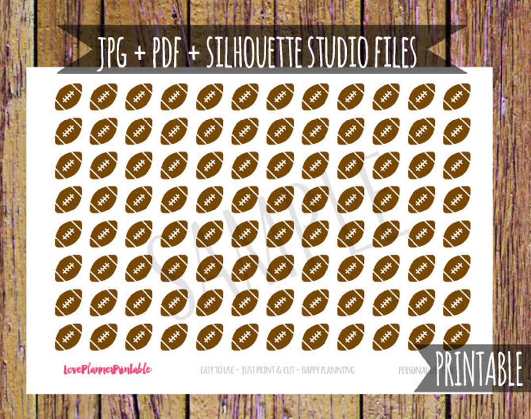 Football Printable Planner Stickers Cut File Football Stickers for Erin ...
