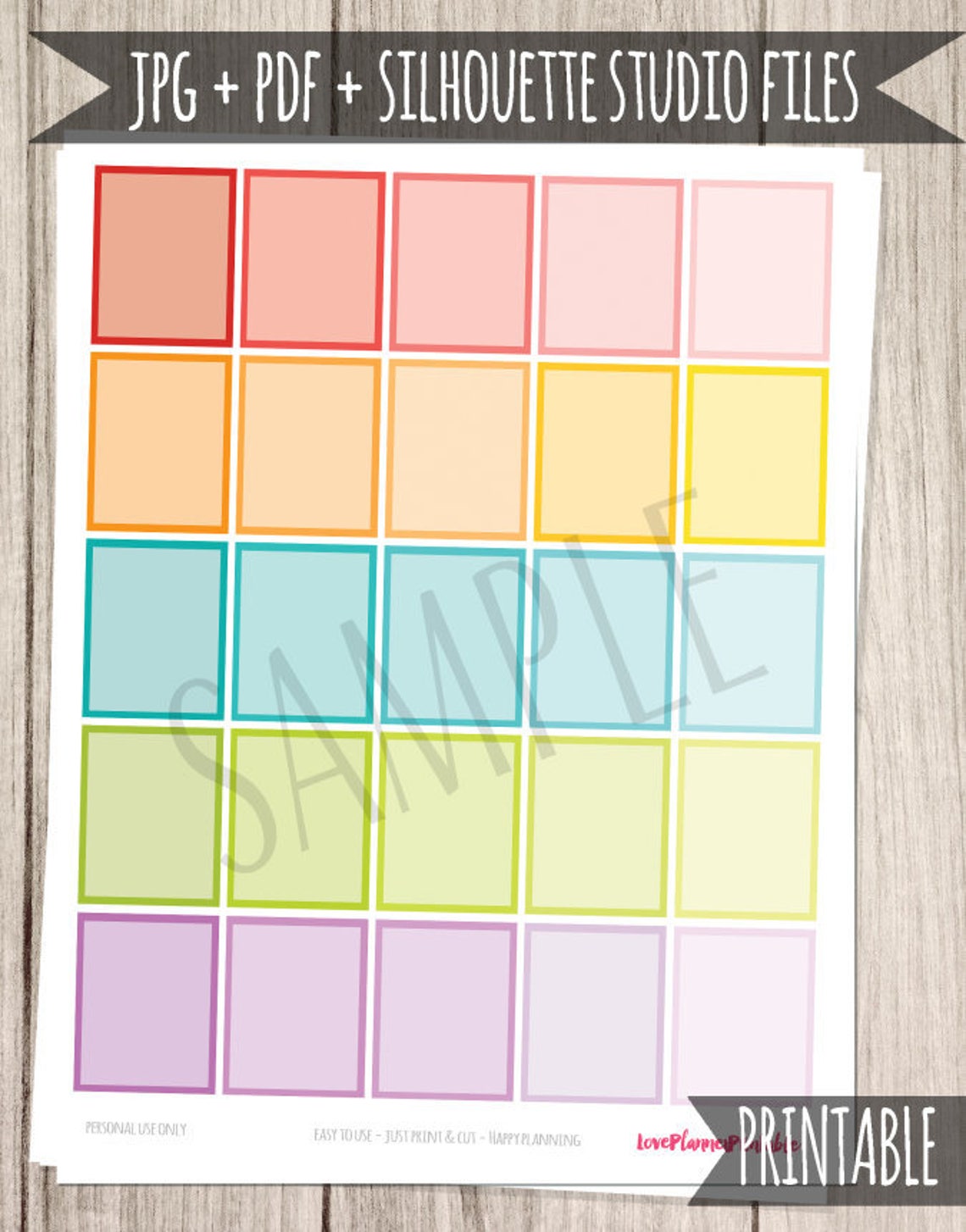 Full Box Printable Planner Stickers Full Box Planner Stickers for Erin ...