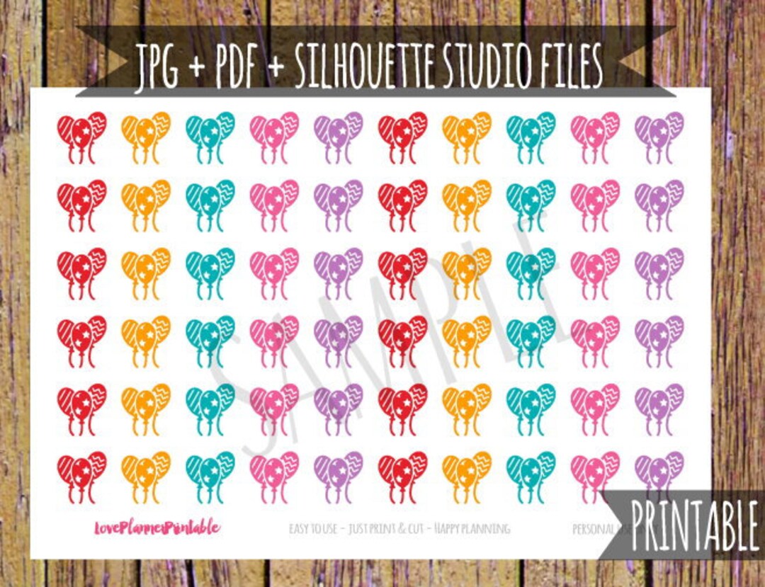 Party Printable Planner Stickers Birthday Party Planner Stickers ...