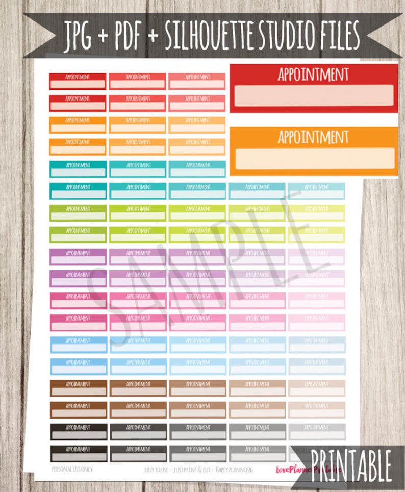 Appointment Printable Planner Stickers Appointment Stickers for Erin ...