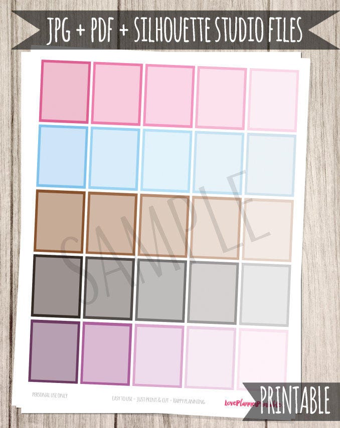 Full Box Printable Planner Stickers Full Box Planner Stickers - Etsy