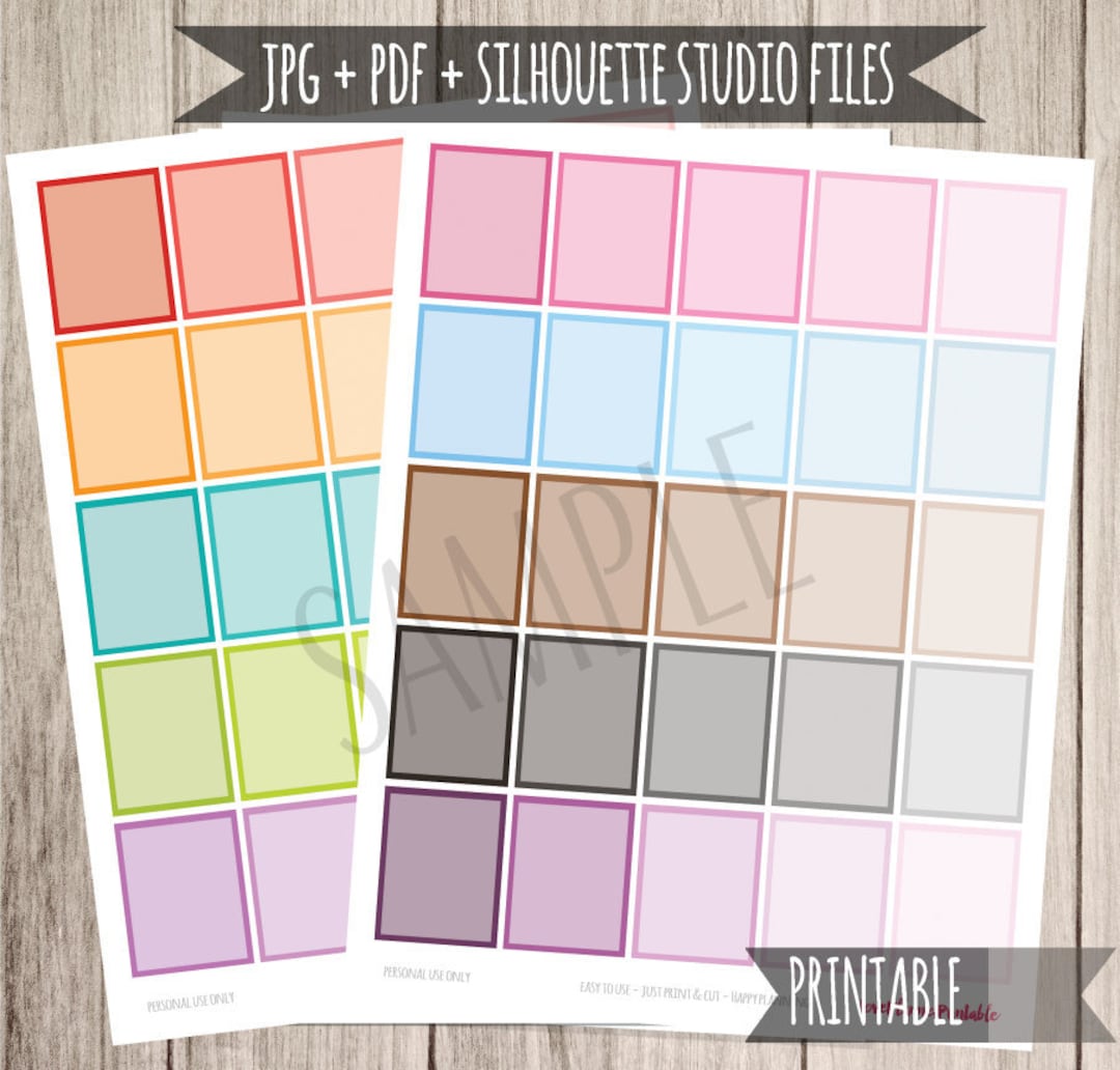Full Box Printable Planner Stickers Full Box Planner Stickers for Erin ...
