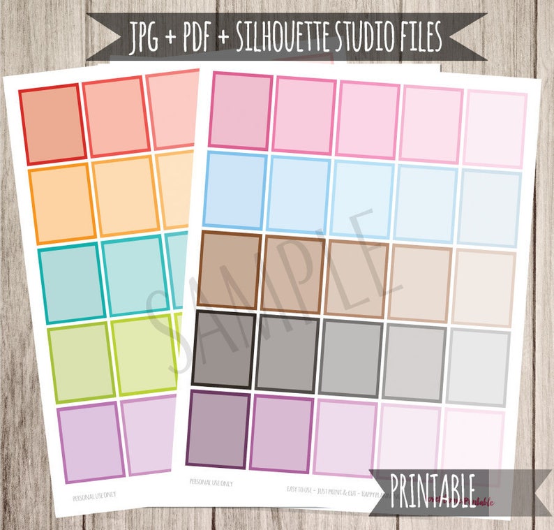 Full Box Printable Planner Stickers Full Box Planner Stickers for Erin ...