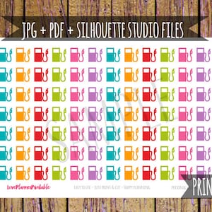 Gas Pump Printable Planner Stickers Cut File Gas Stickers Icon Stickers ...