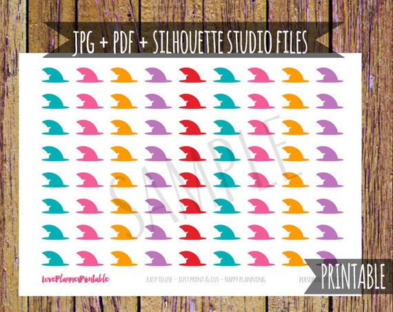 Home & Living Wall Decor PRINTABLE Period Tracker Shark Icons planner ...