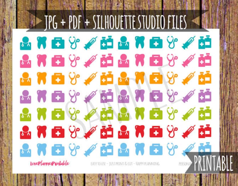 Assorted Doctor Printable Planner Stickers Dentist Stickers - Etsy