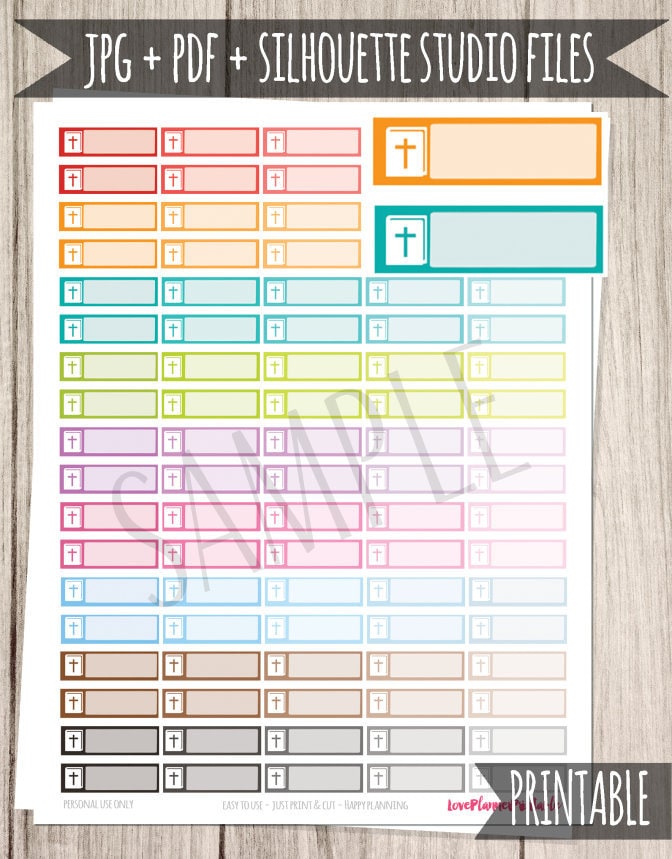 Bible Study Printable Planner Stickers Bible Planner Stickers for Erin ...