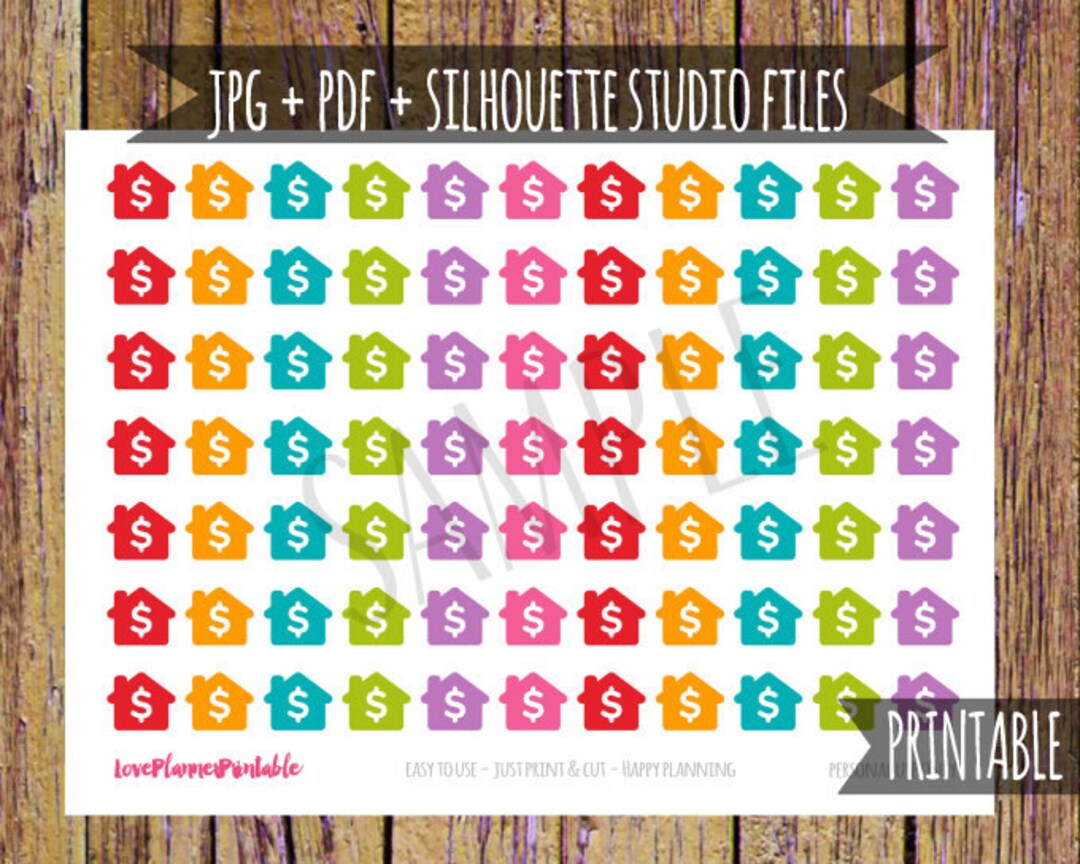 Home Printable Planner Stickers Mortgage Stickers Icon Stickers ...