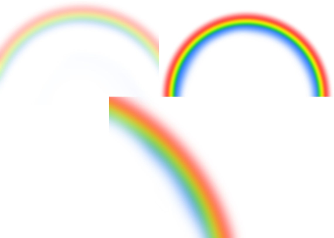 Set of 3 Rainbow Png Overlays for Photoshop (transparent Background ...