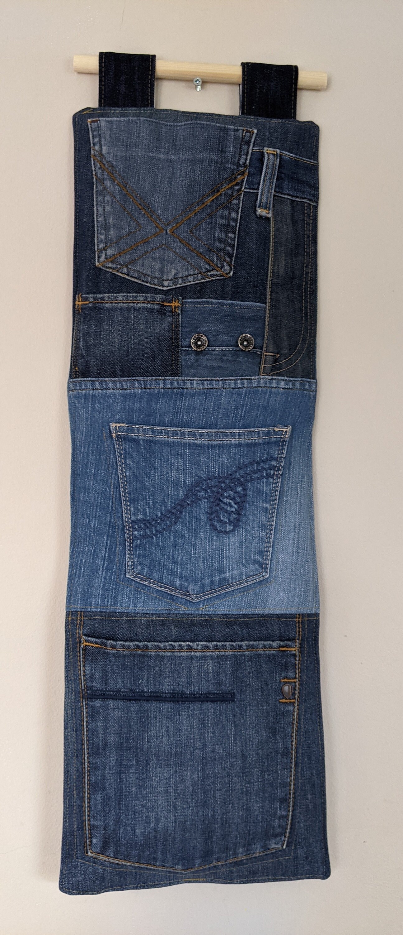 Upcycled Denim Storage Hanger. Made From Recycled Jeans. Ideal - Etsy ...
