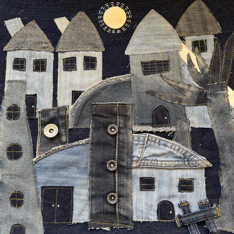 Upcycled Denim Tote Bag. Ideal Day Bag for Her or Teenager Birthday ...