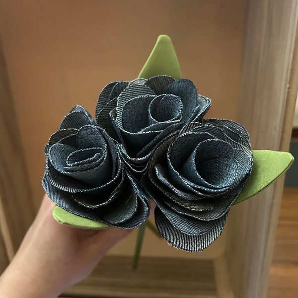 Denim Fabric Flowers - Etsy