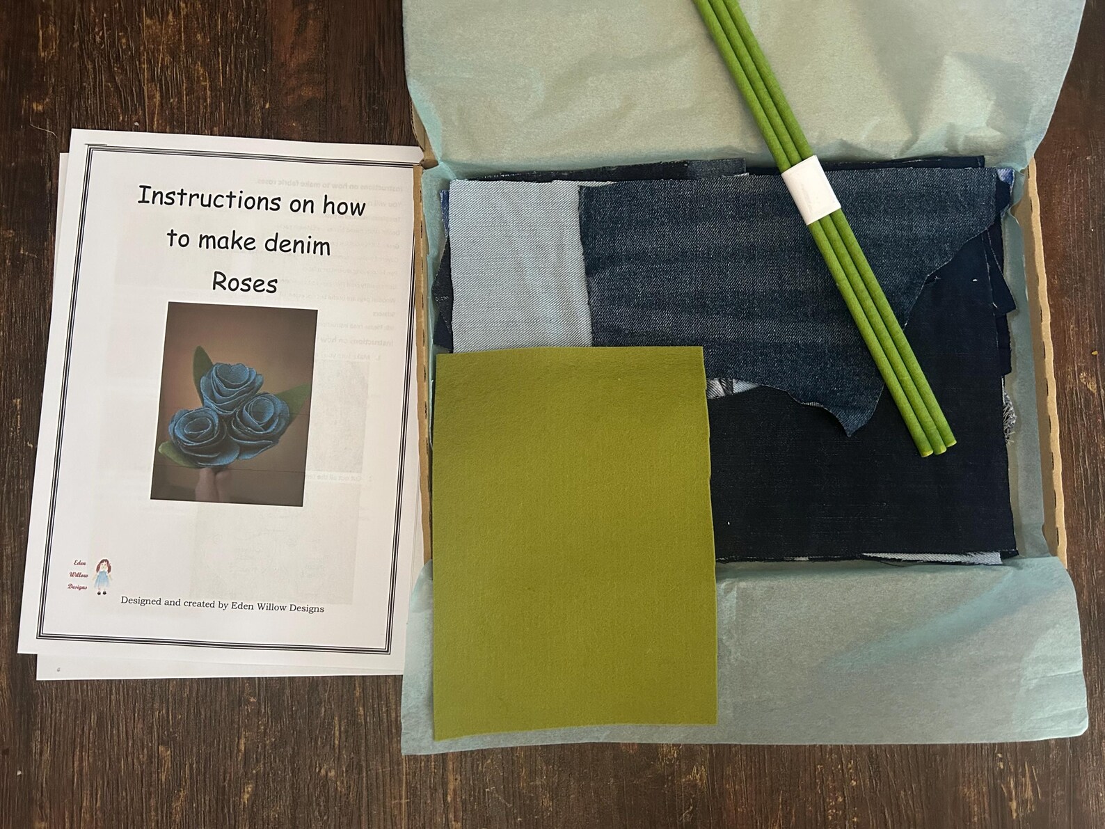 Denim Flower Kit: DIY No Sew Upcycled Bouquet - Etsy