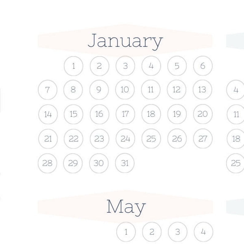 2024 Fill In The Circle Calendar Canva Template 100 Editable Etsy