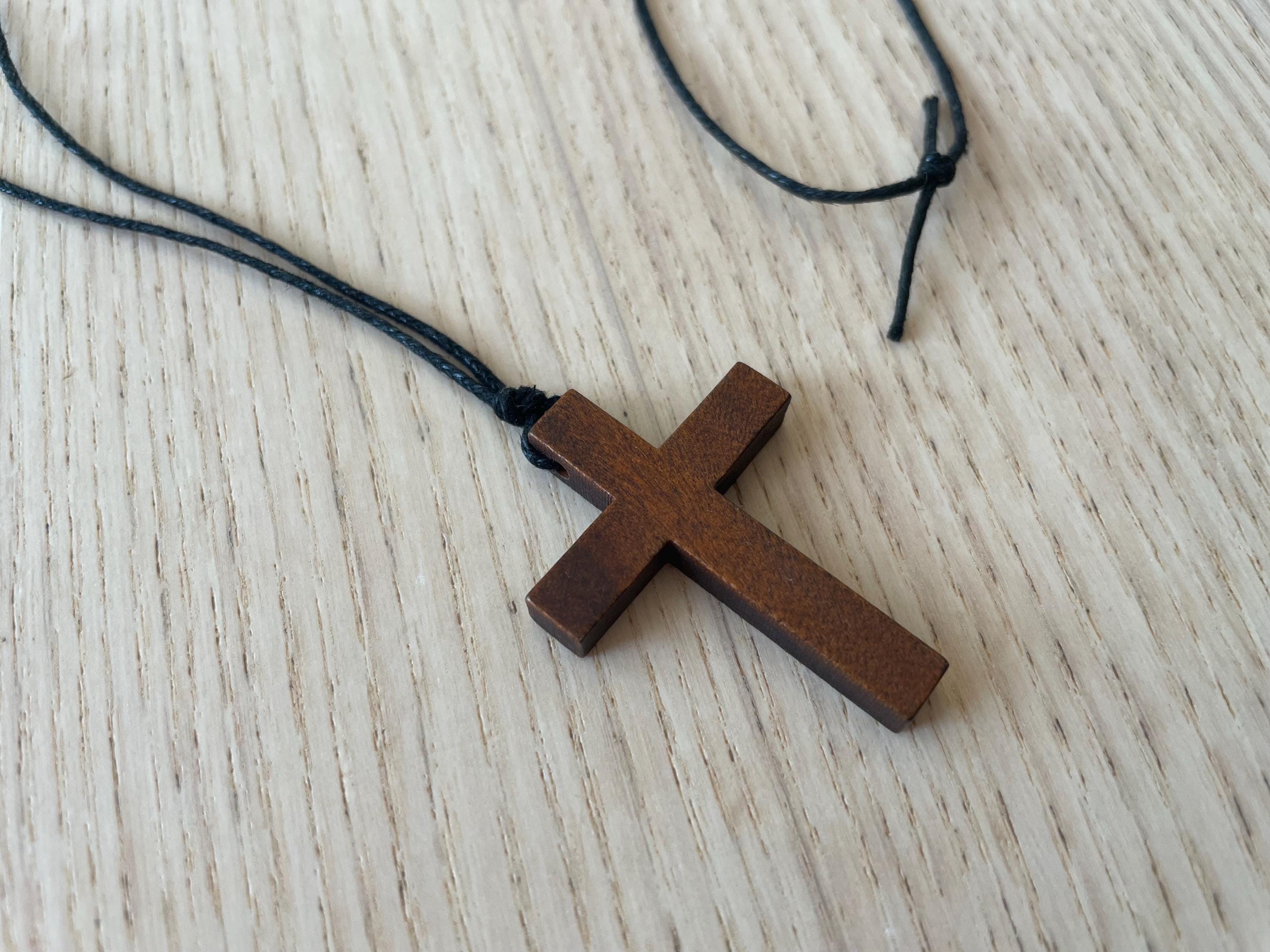 Simple Wood Cross Necklace - Etsy
