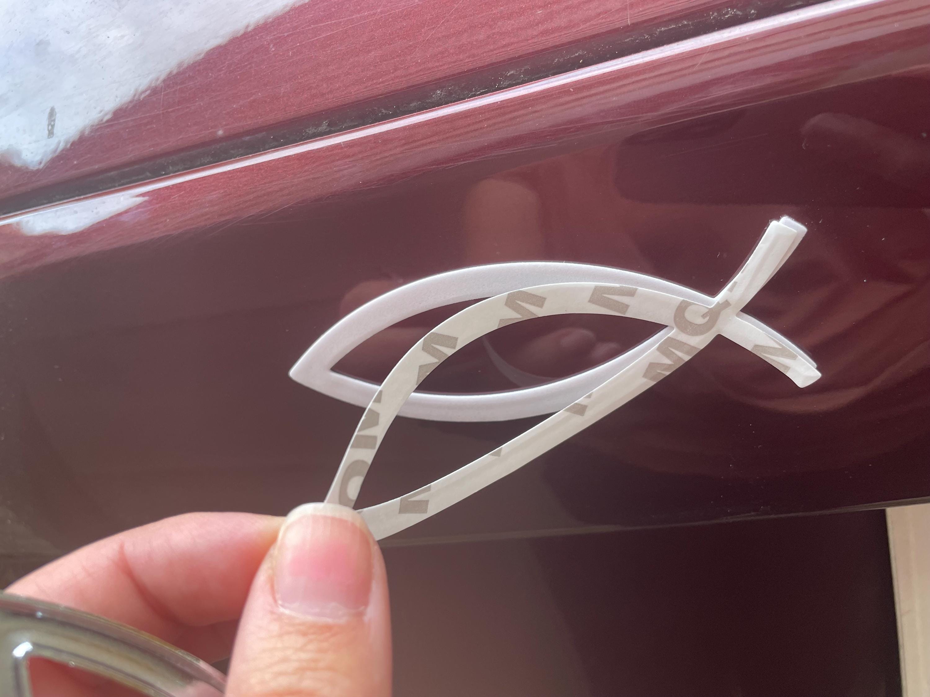 Christian Fish Symbol 3” Car Decal, Jesus Fish Sticker - Christian Gift ...