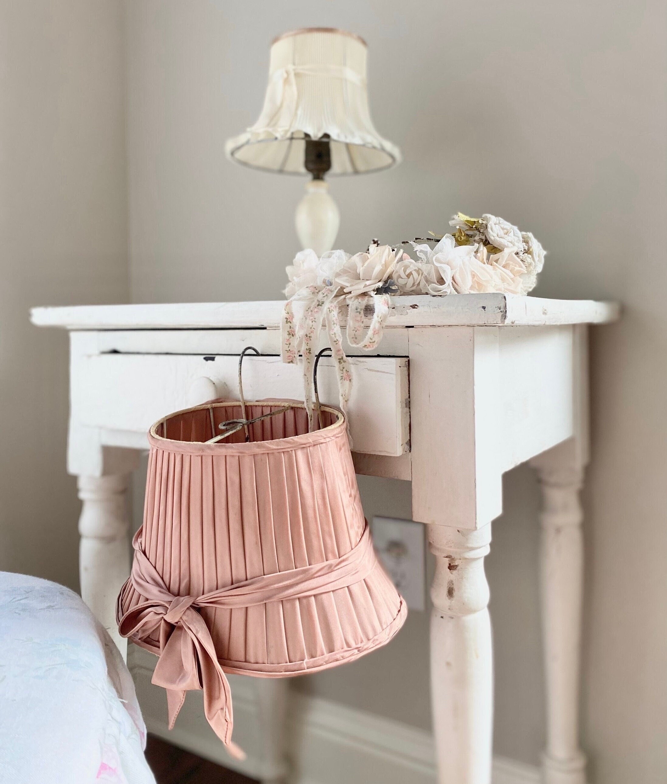 French Pink Clip on Lamp Shade French Chic Gorgeous 1930-40s - Etsy