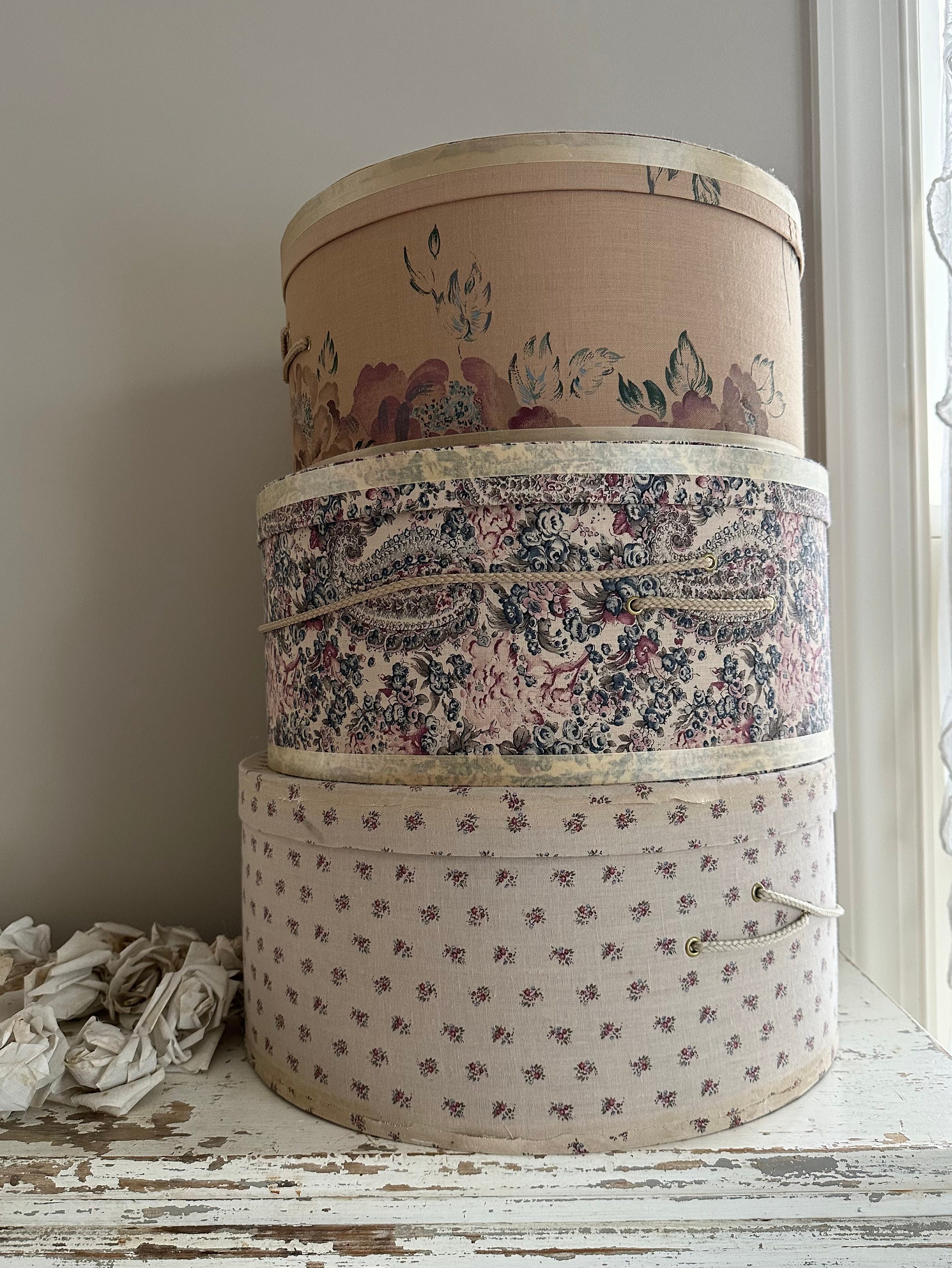 Gorgeous Hat Box's Vintage Set of 3 French Floral Nesting Hat Boxes - Etsy