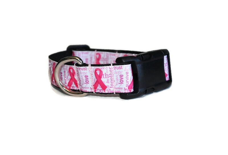 Pink Ribbon Dog Collar,breast Cancer Awareness,pink Dog Collar,dog ...