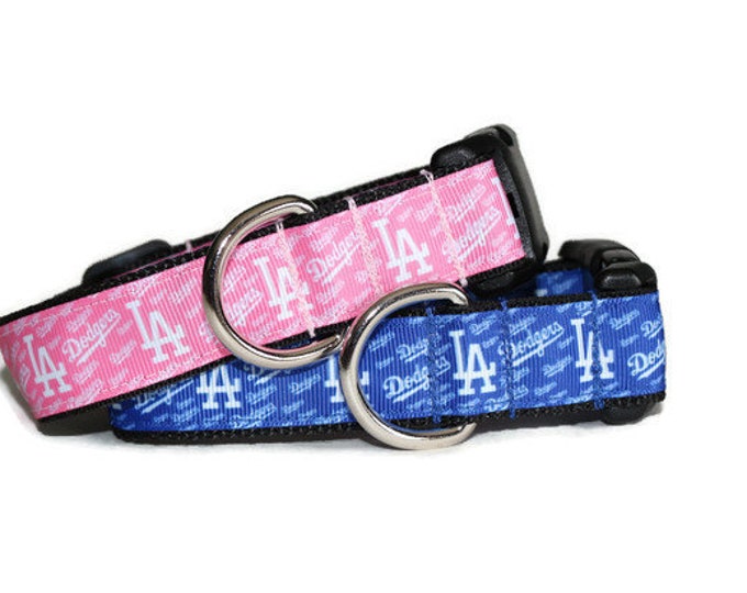 LA Dodgers MLB Dog Collar Handmade by Terri's Dog Collars Adjustable ...