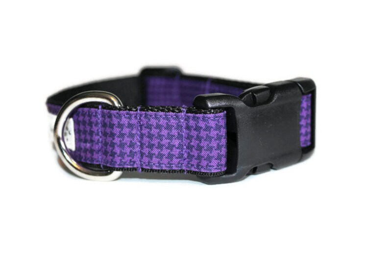 Dark Purple Hounds Tooth Dog Collar,dog Collar,purple Dog Collar,cute ...