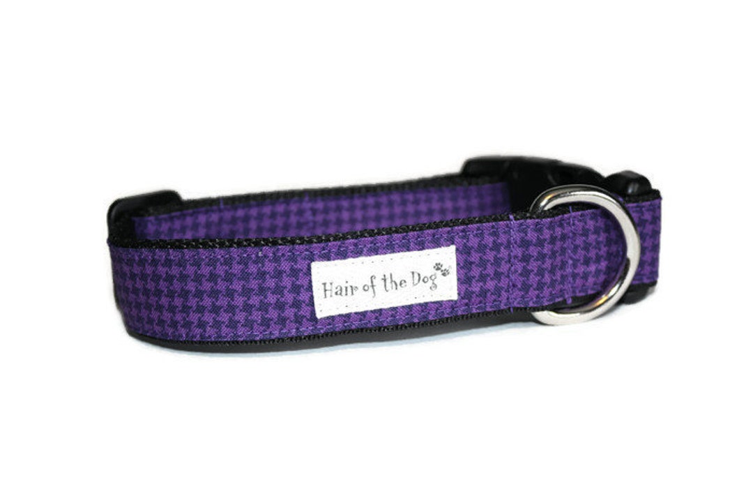 Dark Purple Hounds Tooth Dog Collar,dog Collar,purple Dog Collar,cute ...