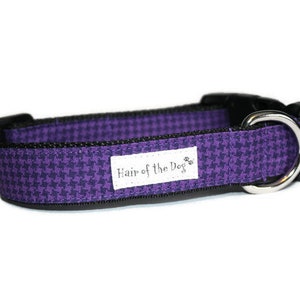Dark Purple Hounds Tooth Dog Collar,dog Collar,purple Dog Collar,cute ...