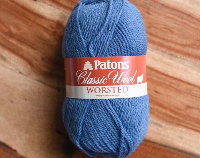 Patons Classic Wool Worsted Yarn in New Denim | Blue Yarn | Worsted ...