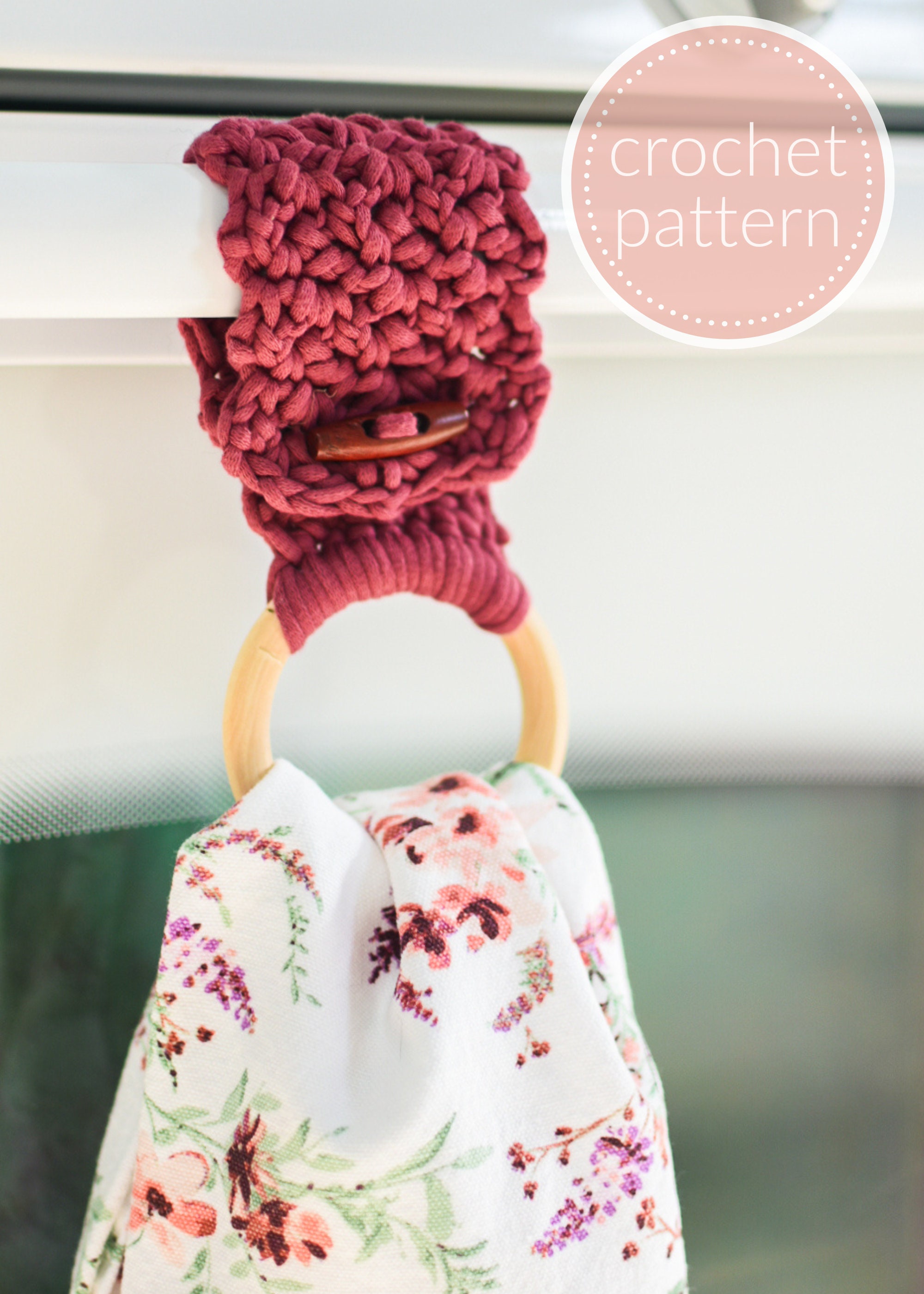Crochet Pattern | Towel Holder Pattern | Kitchen Towel Holder Pattern ...
