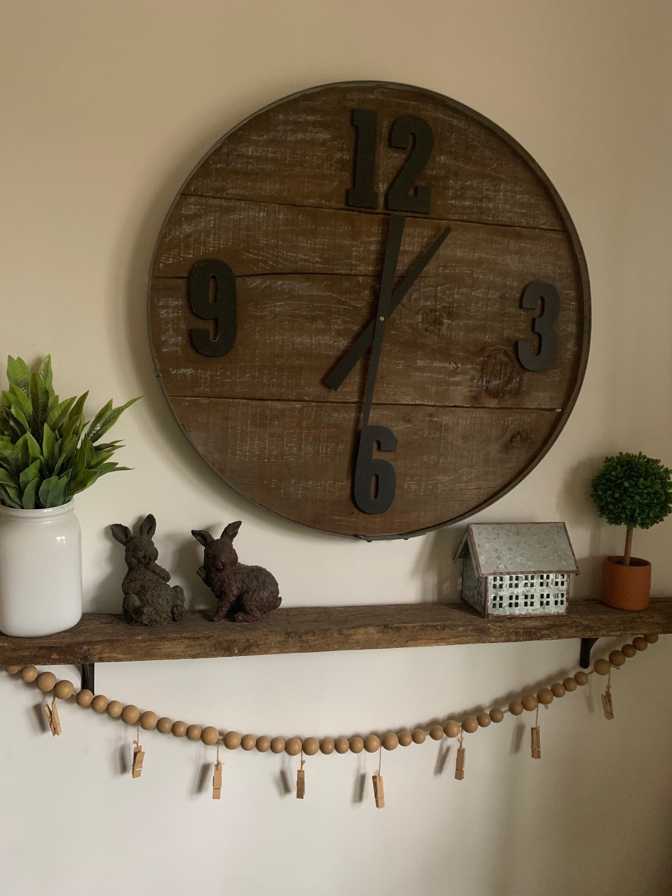 Handmade Rustic Farmhouse Clock. Rustic Barn Wood and Rustic Wine ...