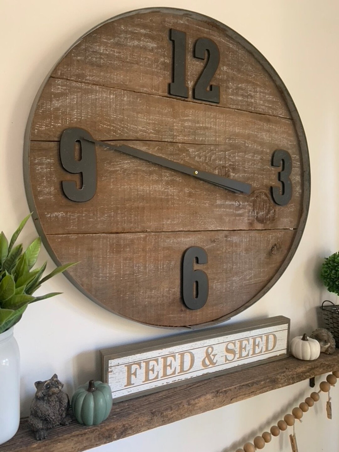 Handmade Rustic Farmhouse Clock. Rustic Barn Wood and Rustic Wine ...