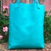 Leather Tote Bag, Turquoise Soft Leather, Handmade Purse, Market Bag ...