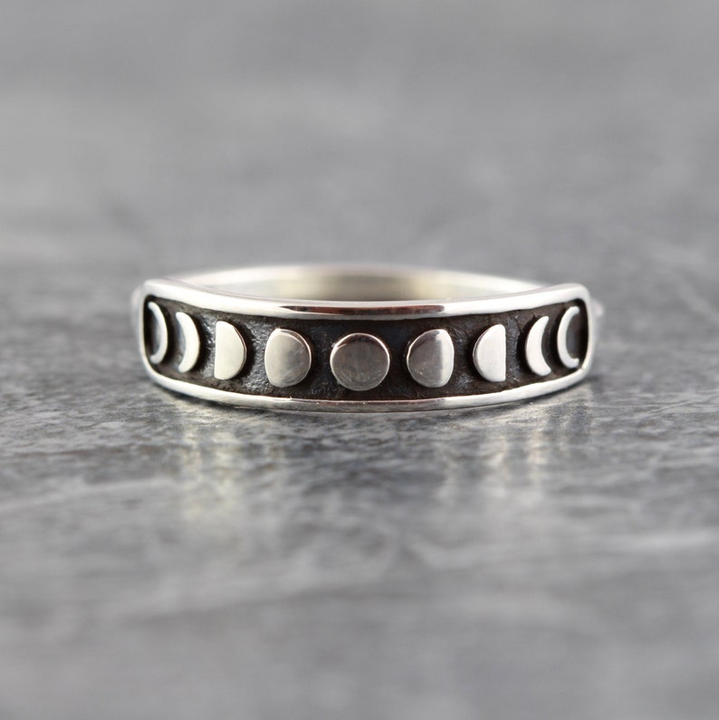 Moon Phase Ring Moon Ring Celestial Ring Silver Ring - Etsy