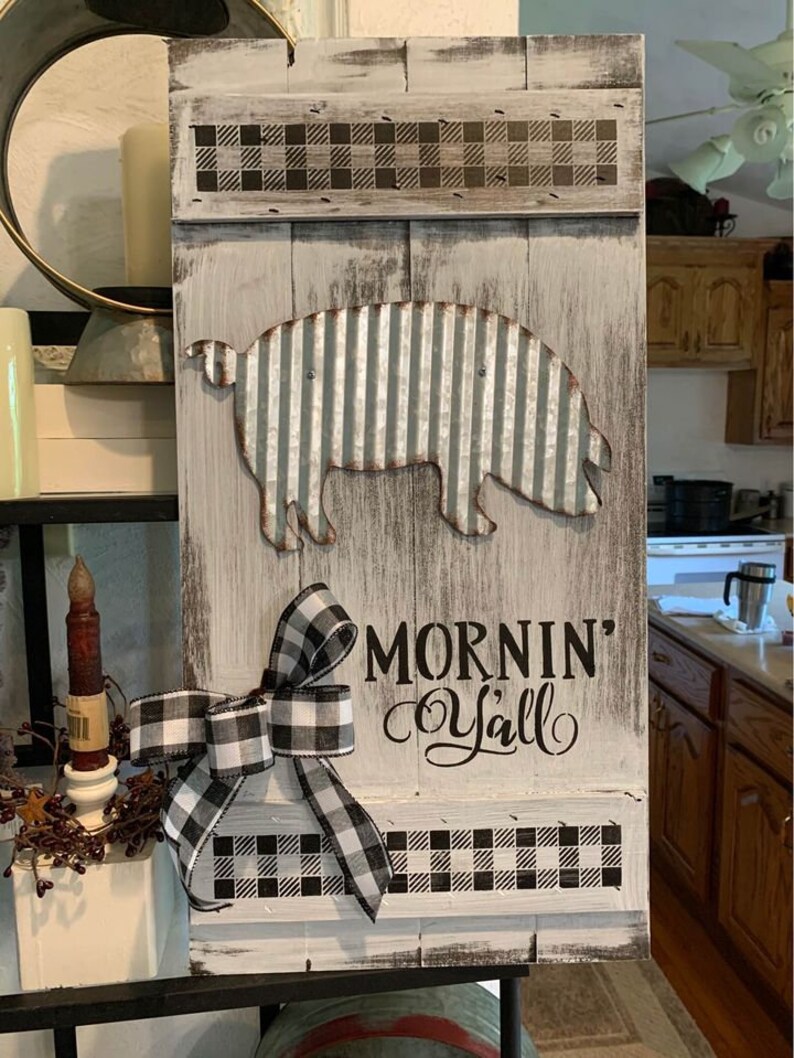 Farm Animal Welcome Signs (cows, Pigs, and Chickens) Moring Yall - Etsy