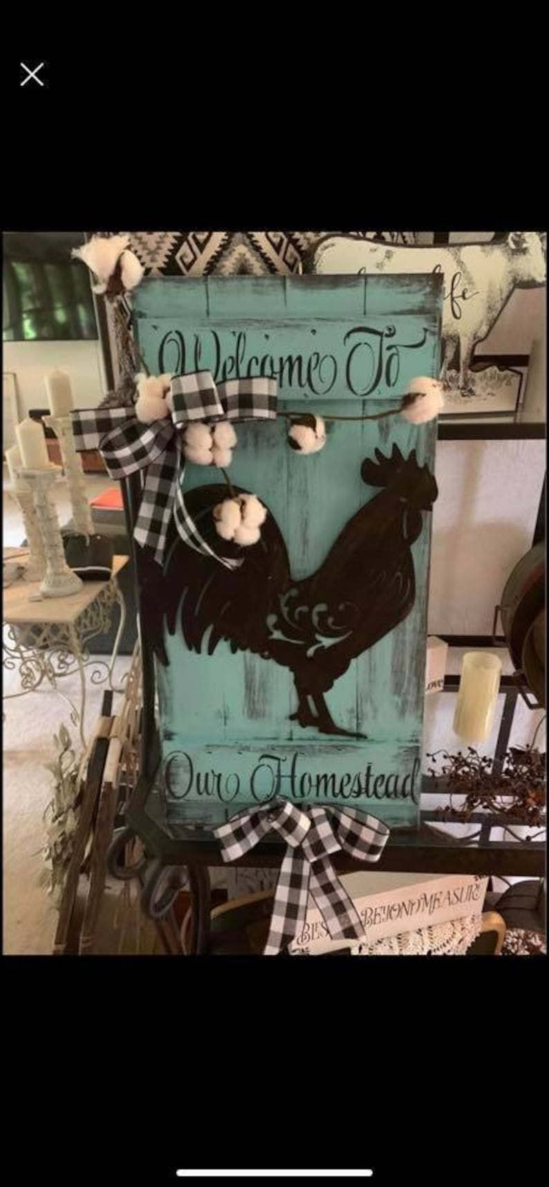 Welcome to Our Homestead Wood Sign With Metal Rooster - Etsy
