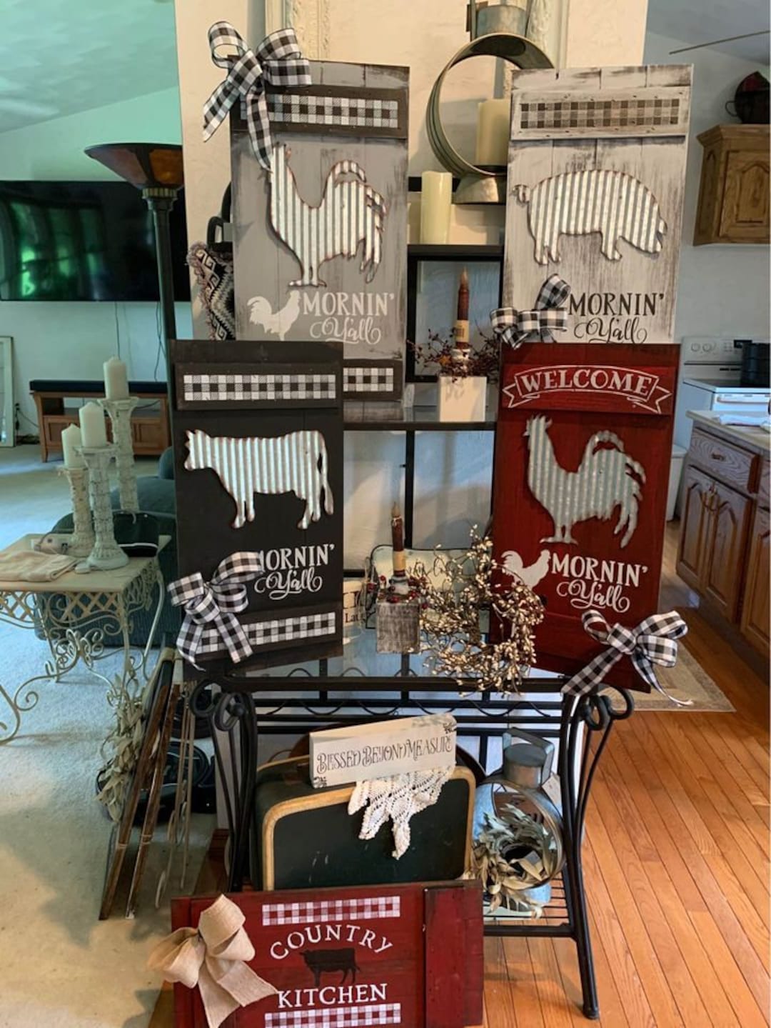 Farm Animal Welcome Signs (cows, Pigs, and Chickens) Moring Yall - Etsy