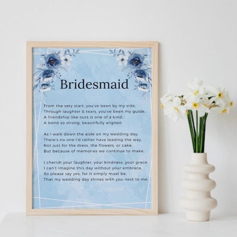 Bridesmaid Poem - Etsy