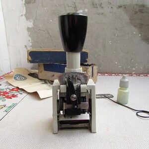 Vintage Date Stamp in Original Box, Vintage Automatic Numbering Machine ...