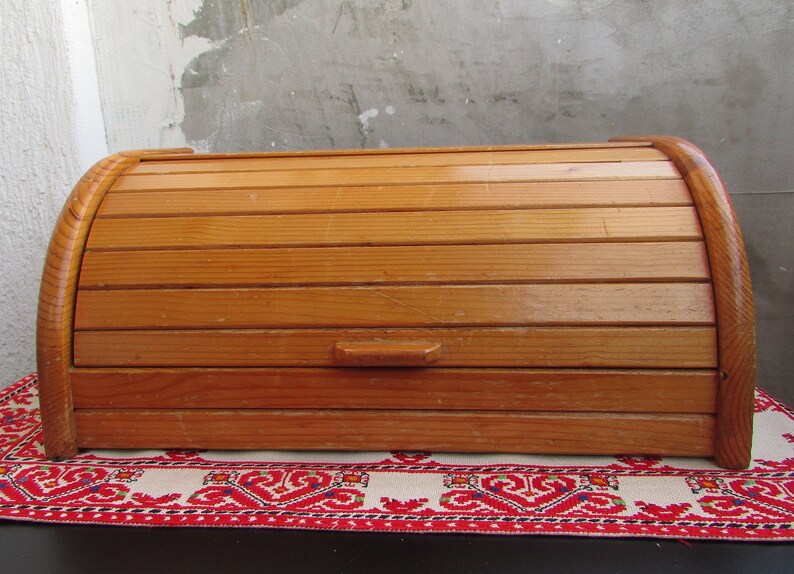 Vintage Wood Bread Box Wooden Breadbox Large Wooden Bread - Etsy