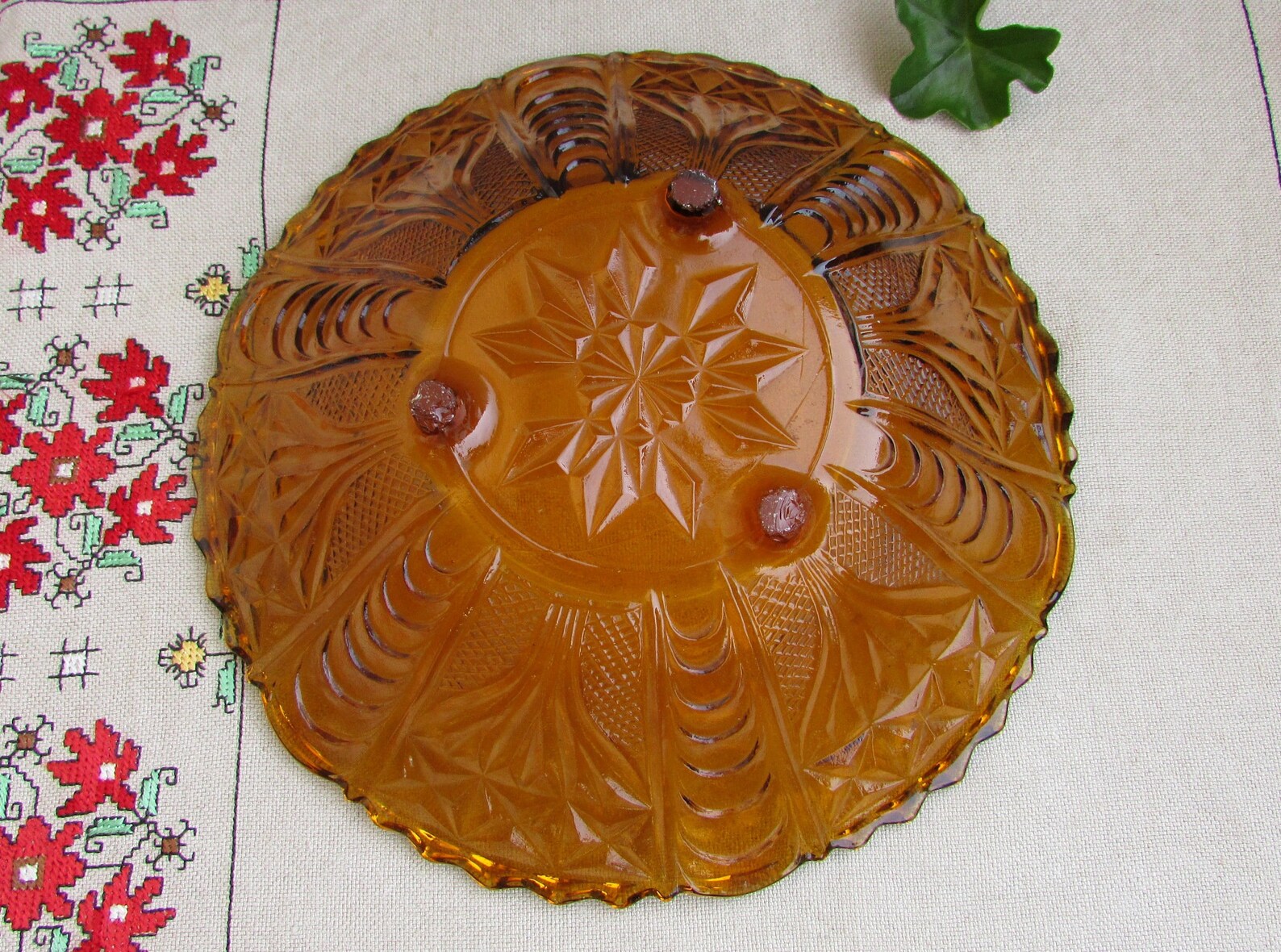 Vintage Colored Glass Plate Brown Glass Plate Vintage Cake | Etsy