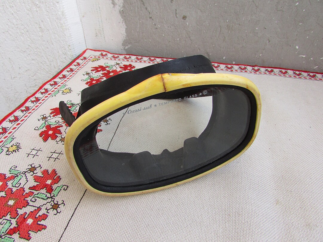 Vintage Scuba Diving Mask CRESSI SUB ALFA With Tempered Glass, Rubber ...