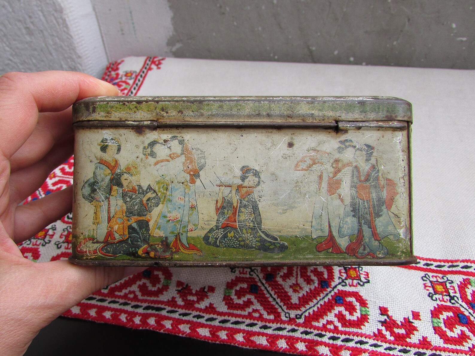 Vintage Tin Hardware Box With Lid Sheet Metal Box 2 Old Tin - Etsy