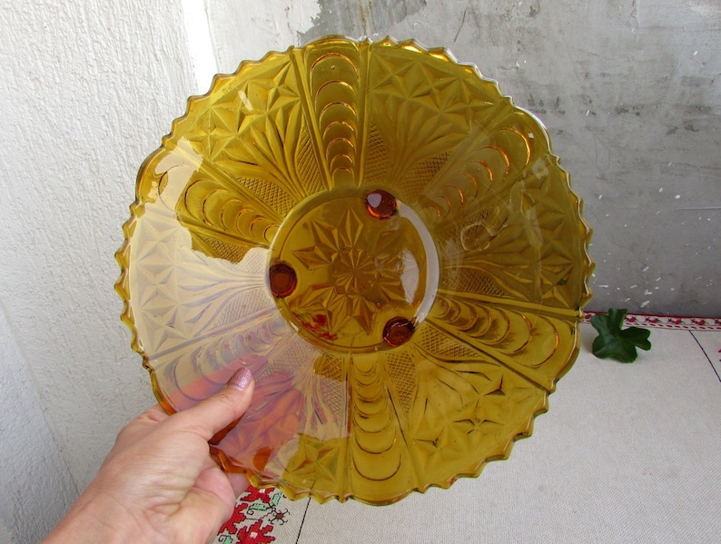 Vintage Colored Glass Plate Brown Glass Plate Vintage Cake | Etsy