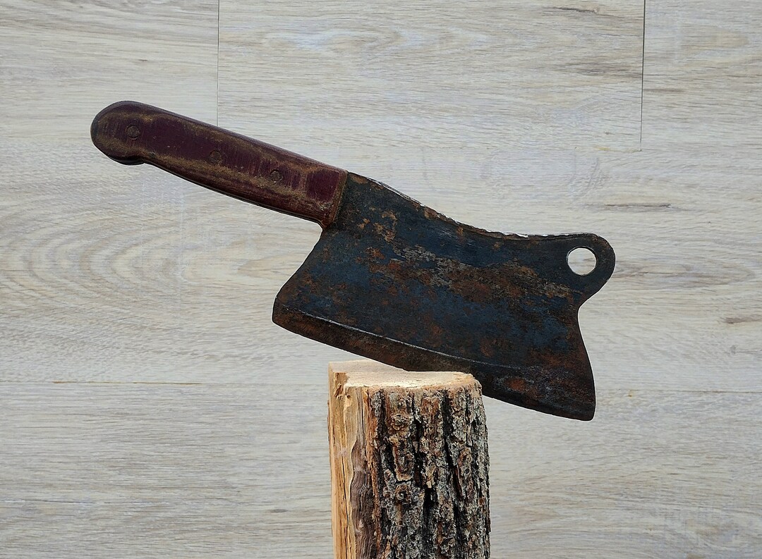 Vintage Meat Cleaver ‘70s, Massive Butcher Knife #3, Primitive Meat ...