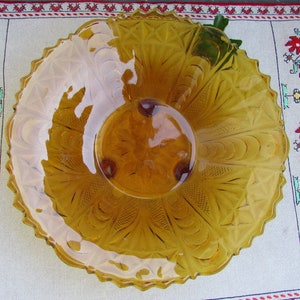 Vintage Colored Glass Plate, Brown Glass Plate, Vintage Cake Tray ...