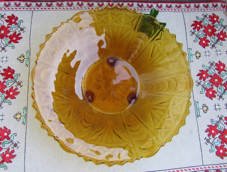 Vintage Colored Glass Plate Brown Glass Plate Vintage Cake | Etsy