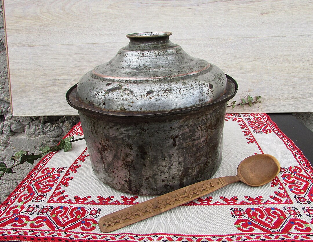 Antique Copper Cauldron, Vintage Copper Pot With Lid, Old Copper ...