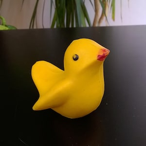 Vintage Rubber Toy 1970s, Soft Rubber Yellow Pigeon Toy, Baby Bath Toy ...