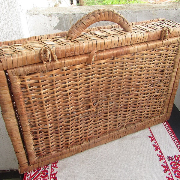 Wicker Suitcase - Etsy